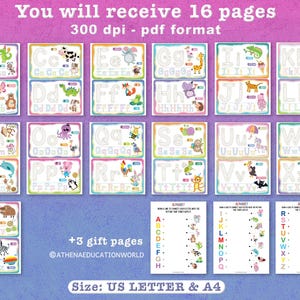 Alphabet Playdough Mats for Kids, Toddler Letter Tracing Mats ...