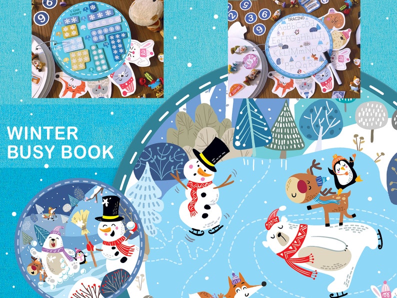 Circular Winter Printable Busy Book, Preschool Curriculum Learning ...