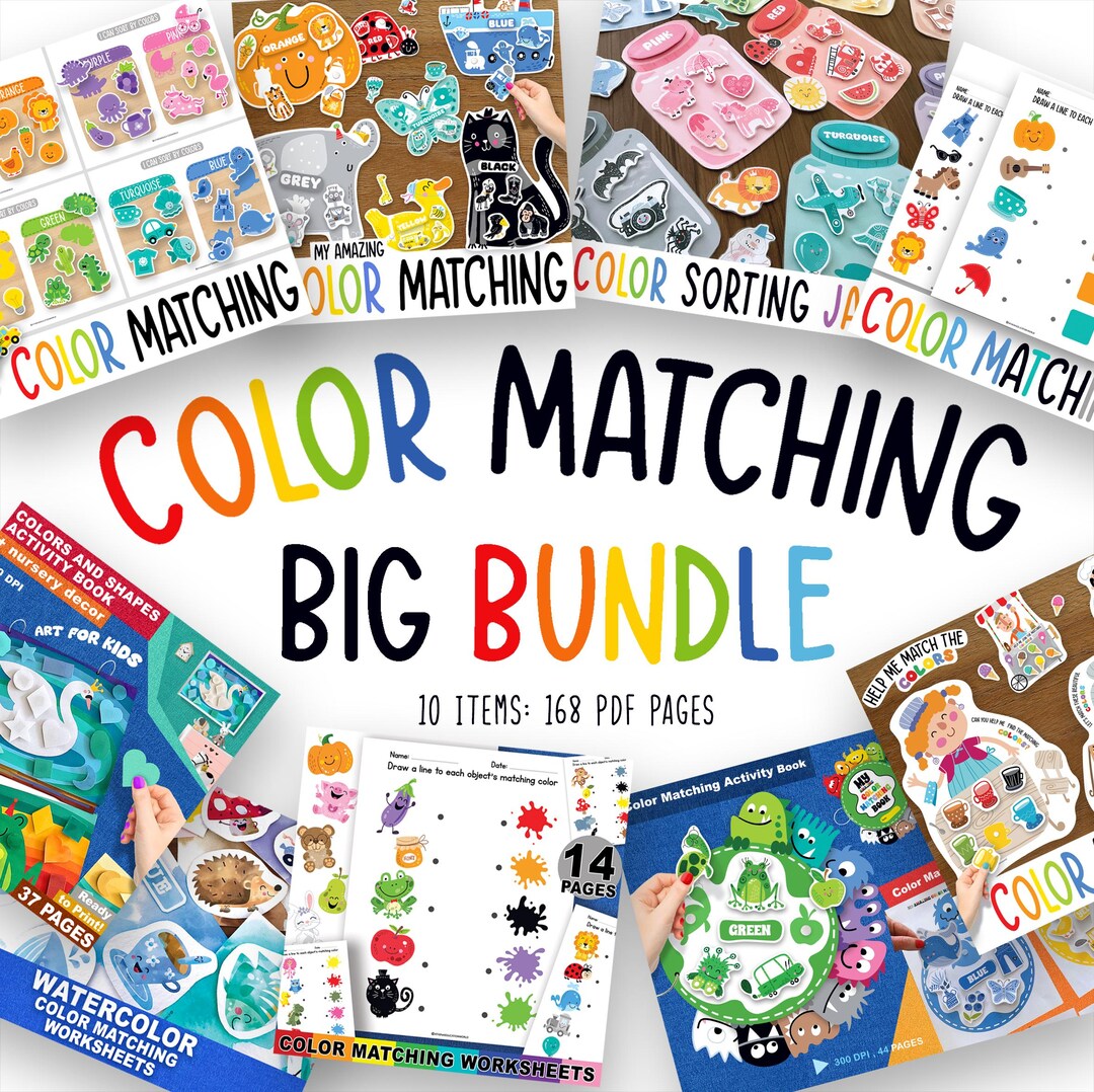 Color Matching Worksheets, Sorting Colors Bundle, Color Sorting Toddler ...