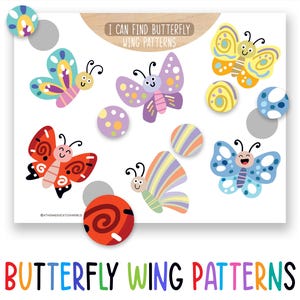 Butterfly Wing Pattern Matching Game,preschool Printable Activity ...