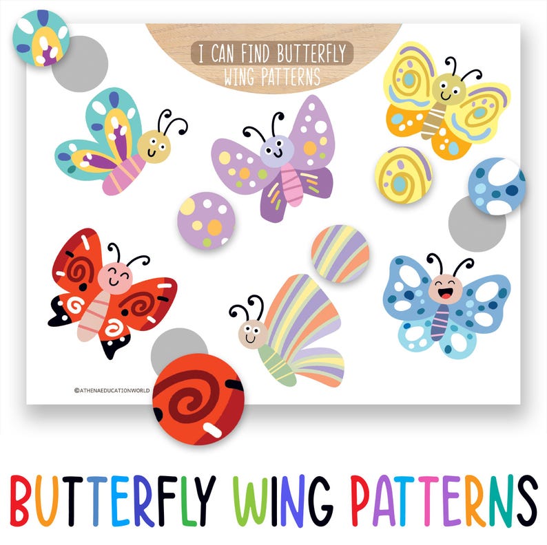 Butterfly Wing Pattern Matching Game,preschool Printable Activity ...
