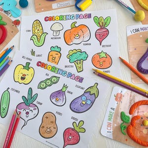 Playdough Mats Vegetables Printable,fun Activity for Kids,popsicle ...