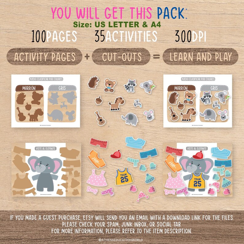 Libro de actividades imprimible en español, carpeta de aprendizaje para ...