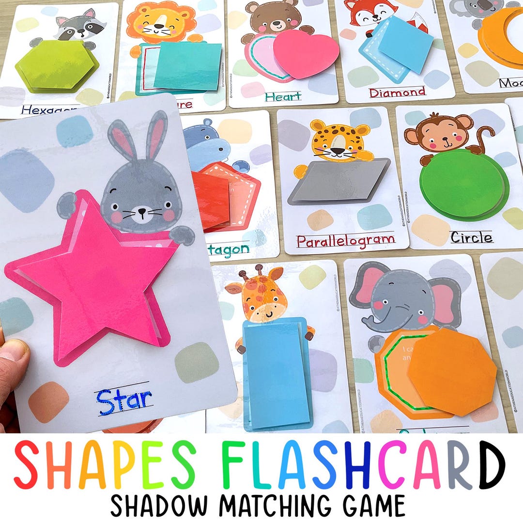 Shapes Flashcards Game for Toddlers and Preschoolers, Montessori ...