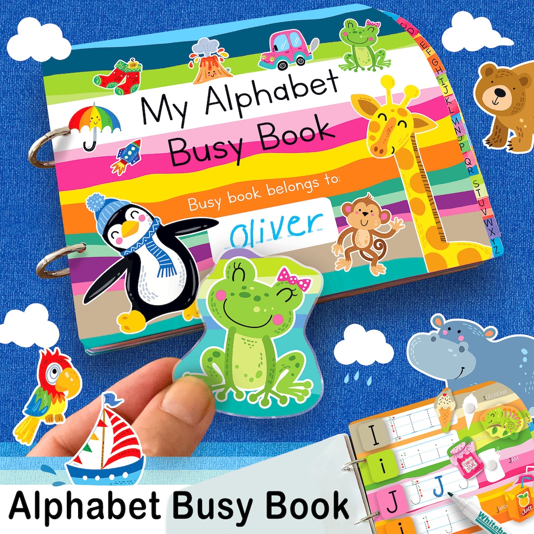 Alphabet Busy Book, ABC Quiet Book, Toddler Learning Binder, Preschool ...