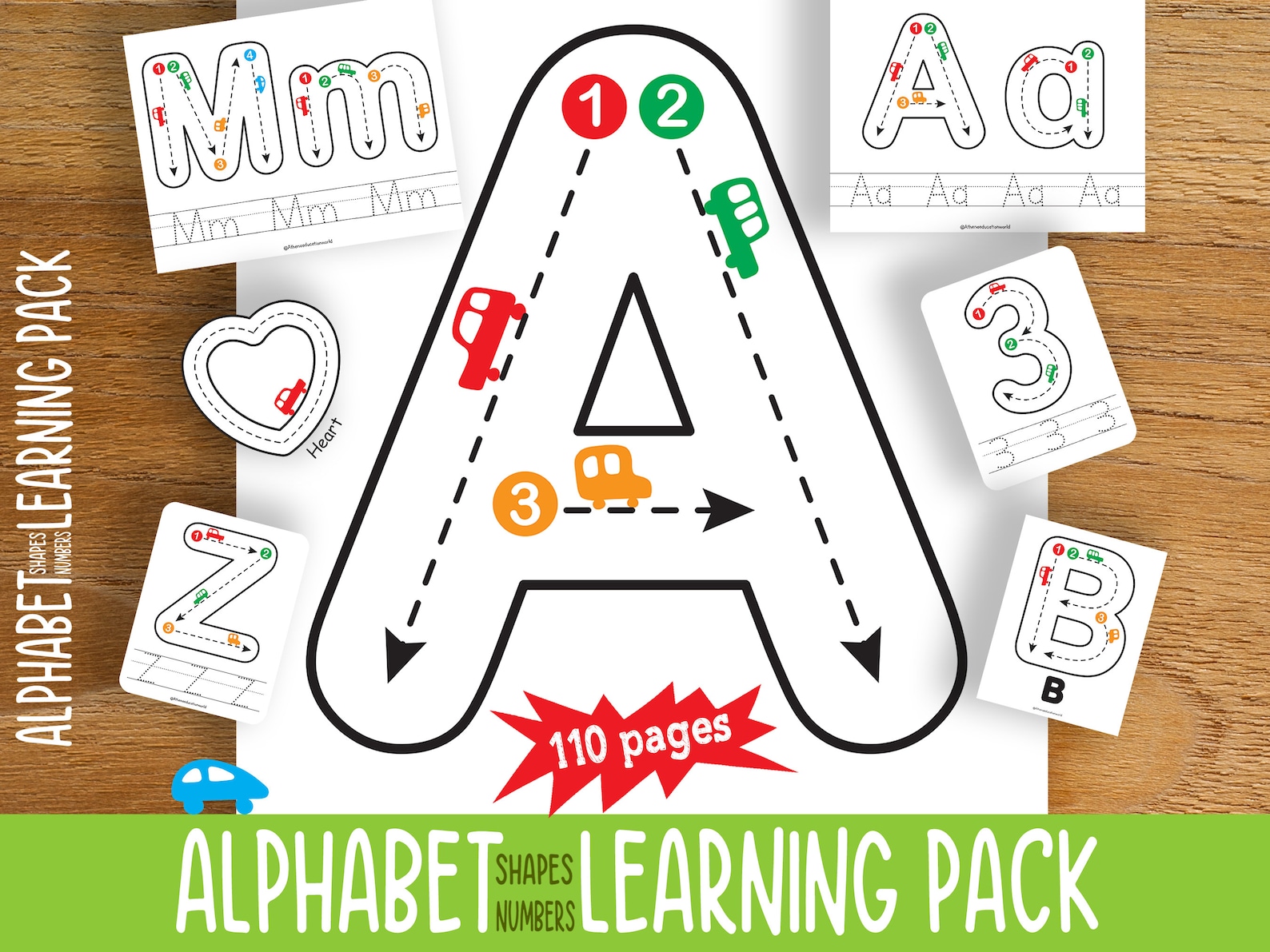 Alphabet Numbers Shapes Tracing, ABC Number Flashcards, Preschool ...