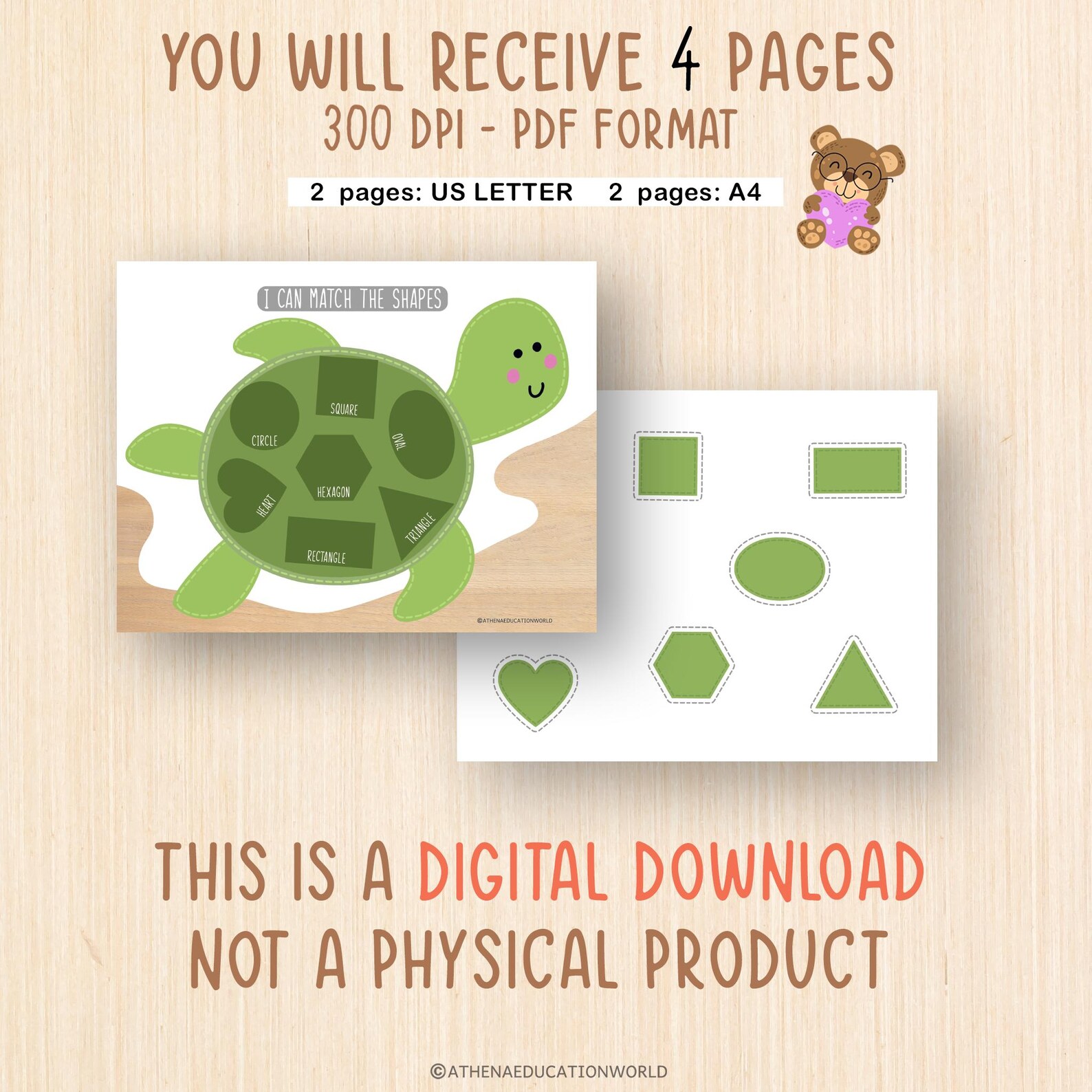 Cute Shape Activity, Shapes Printable Worksheet, Learning Shapes ...