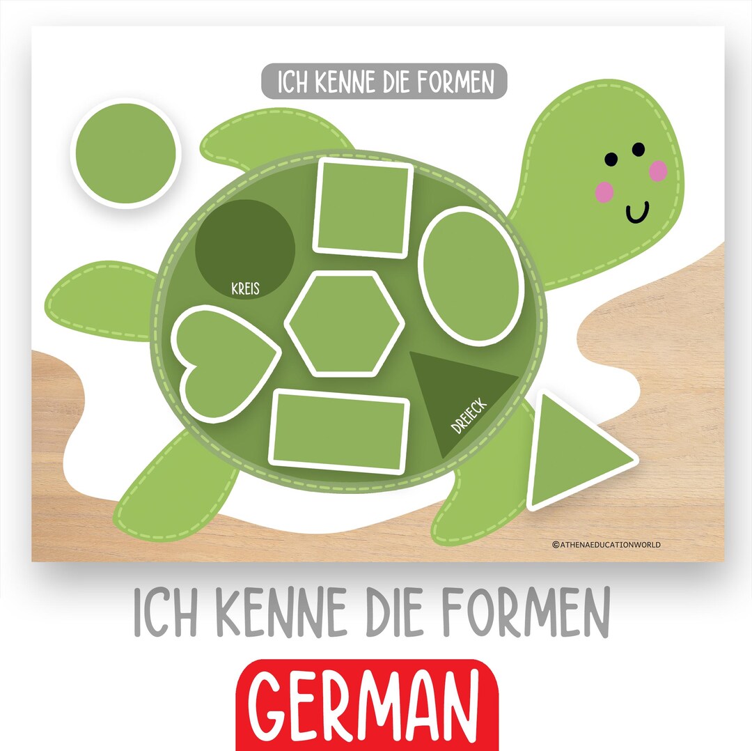 German Cute Shape Activity, Shapes Printable Worksheet, Learning Shapes ...