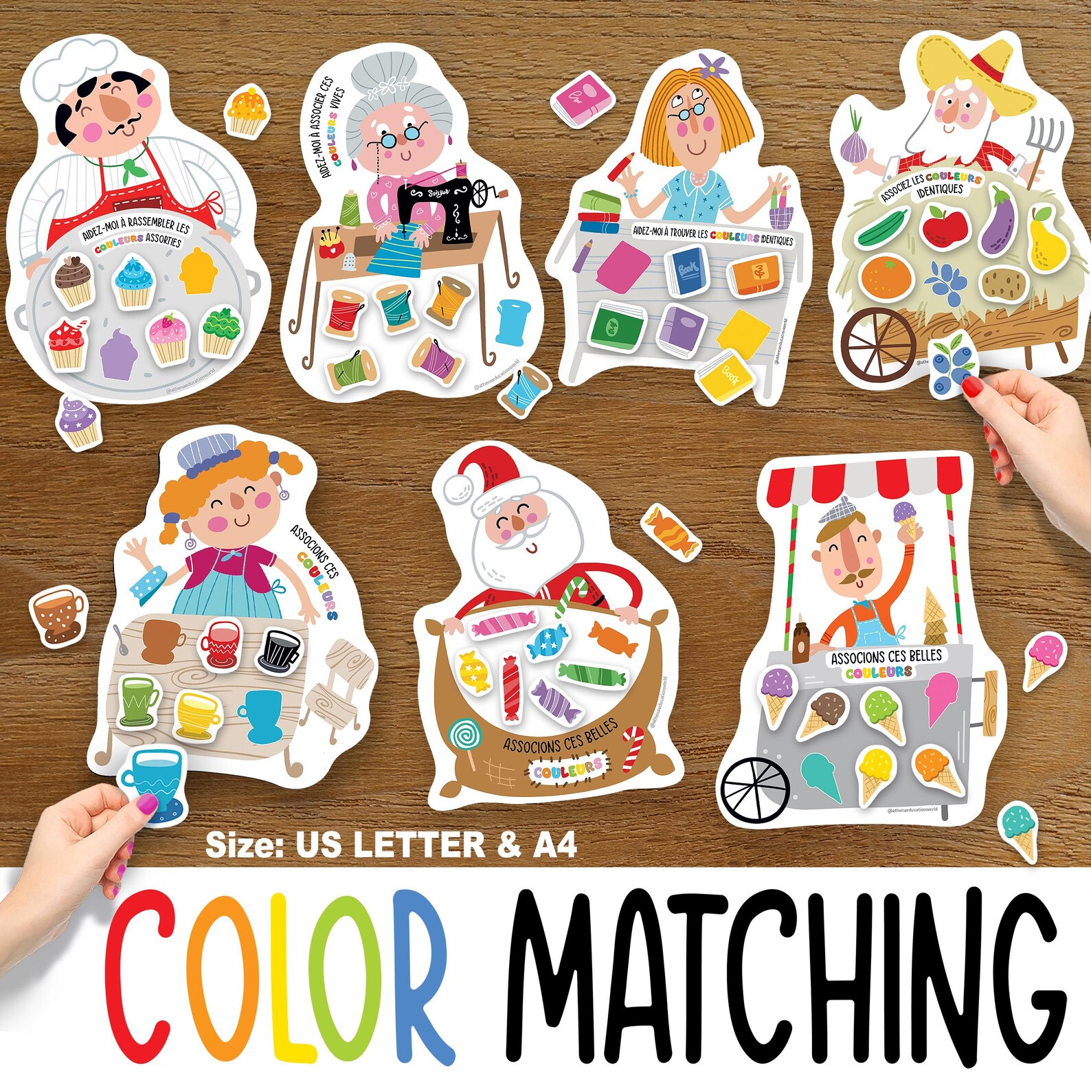French Color Matching Activity for Kids, Toddler Color Printables ...
