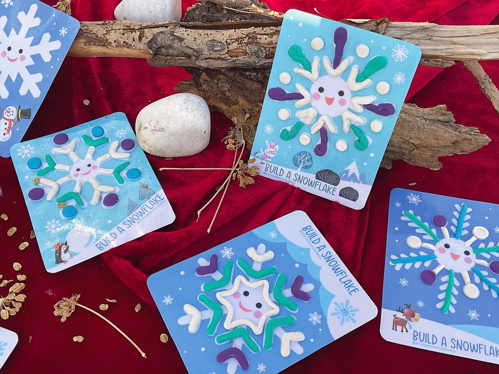 Build a Snowflake Playdough Mat Printable,snowflakes Play Dough Mats ...