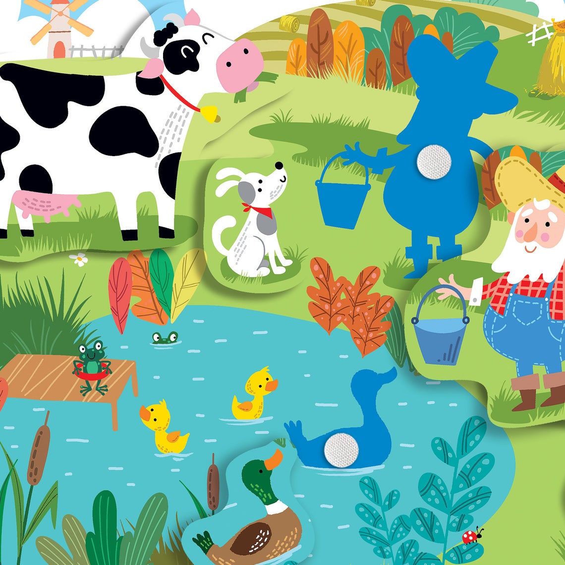 Farm Animals Shadow Matching Velcro Game Toddlers Shadow - Etsy