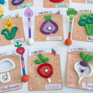 Playdough Mats Vegetables Printable,fun Activity for Kids,popsicle ...