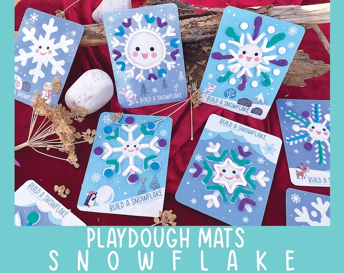 Snowflakes Play Dough Mats Montessori Winter Activities Printable ...