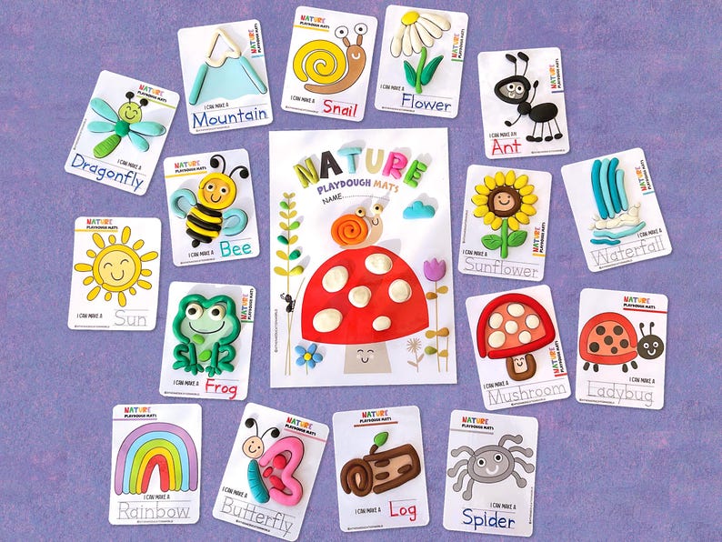 Nature Playdough Mats, Fun Play Doh Activities for Kids, Printable Fine ...