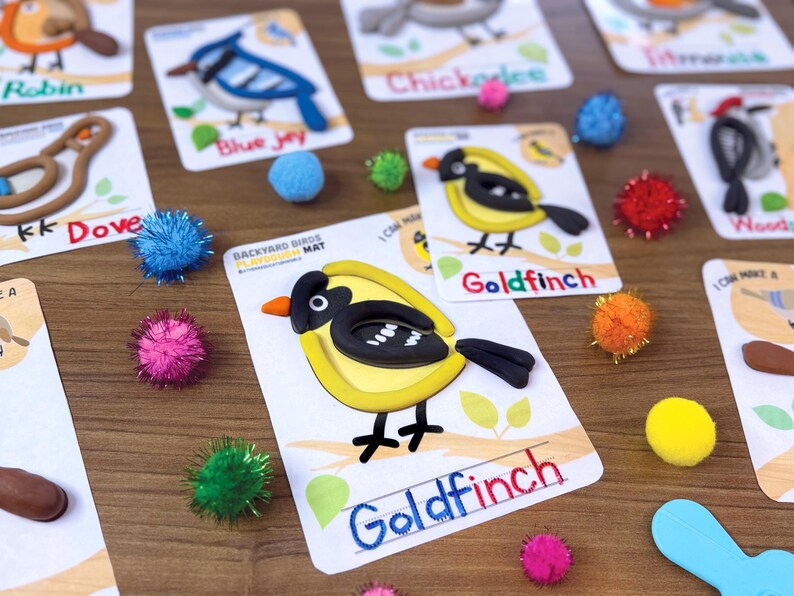 Backyard Birds Playdough Mats Printable,montessori Toddler & Preschool ...