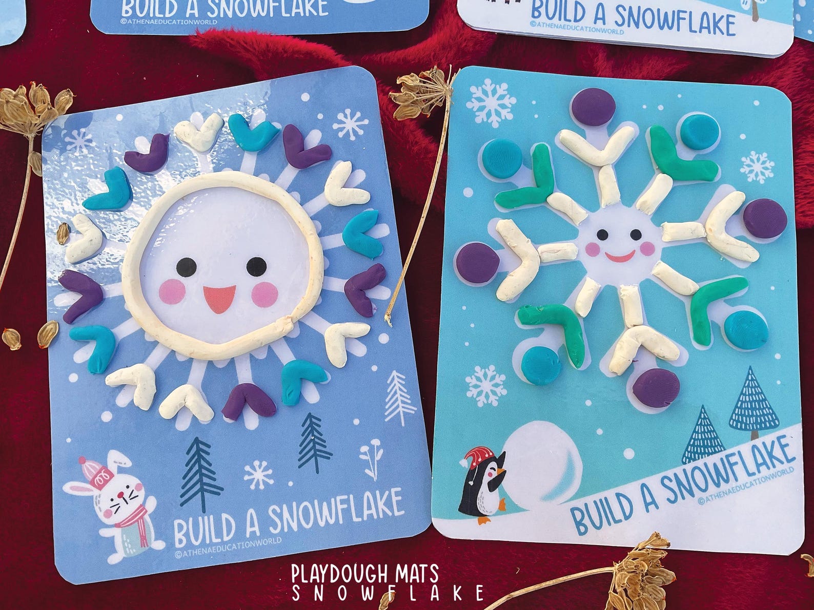 Build a Snowflake Playdough Mat Printable,snowflakes Play Dough Mats ...