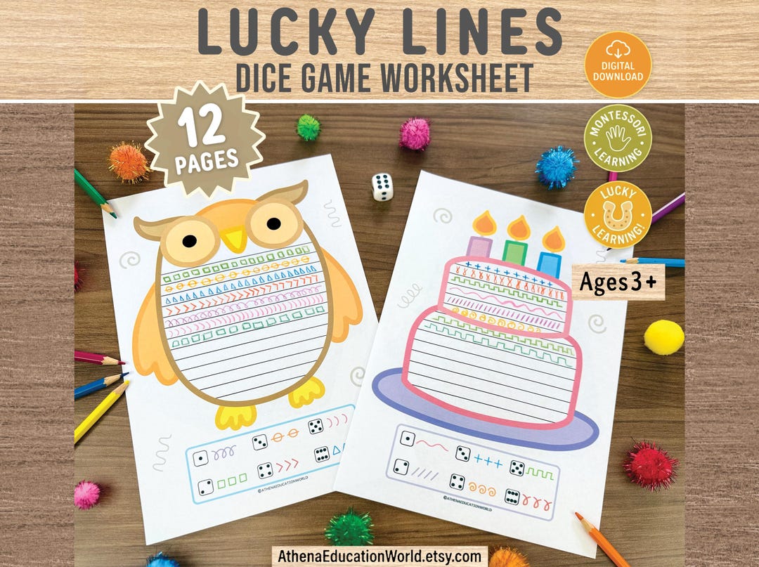 Pencil Control Printable Worksheets, Prewriting Tracing Game, Fine ...