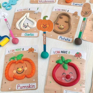 Playdough Mats Vegetables Printable,fun Activity for Kids,popsicle ...