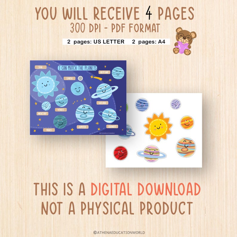 Solar System Worksheet, Toddler Activity, Homeschool Printables ...