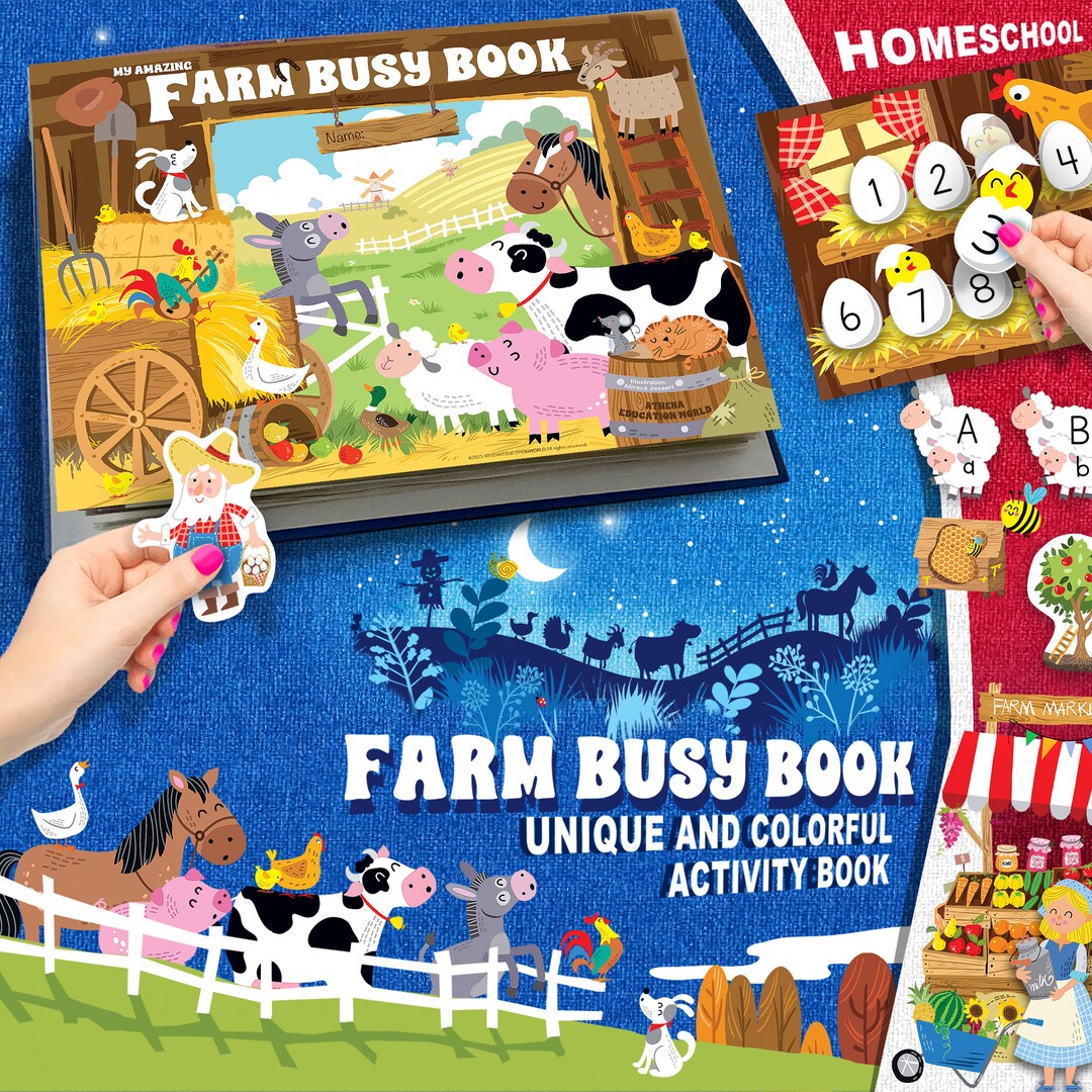Farm Busy Book Printable Kids Farm Educational Activity Book - Etsy