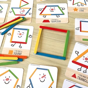 Popsicle Stick Shapes Activity,fun Learning Toddler Activity,preschool ...