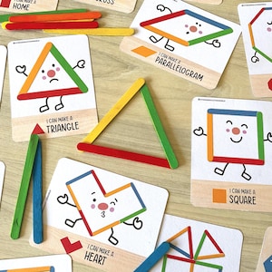 Popsicle Stick Shapes Activity,fun Learning Toddler Activity,preschool ...