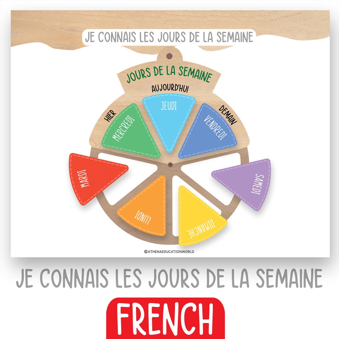 French Days of the Week Worksheet, Toddler Activity, Homeschool ...
