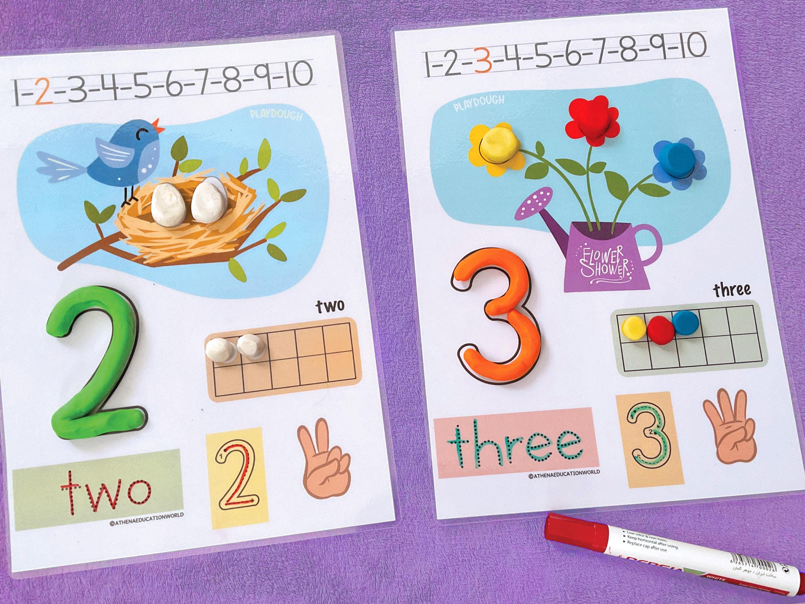 Counting and Numbers Play Dough Mats Printable Preschool Activities ...