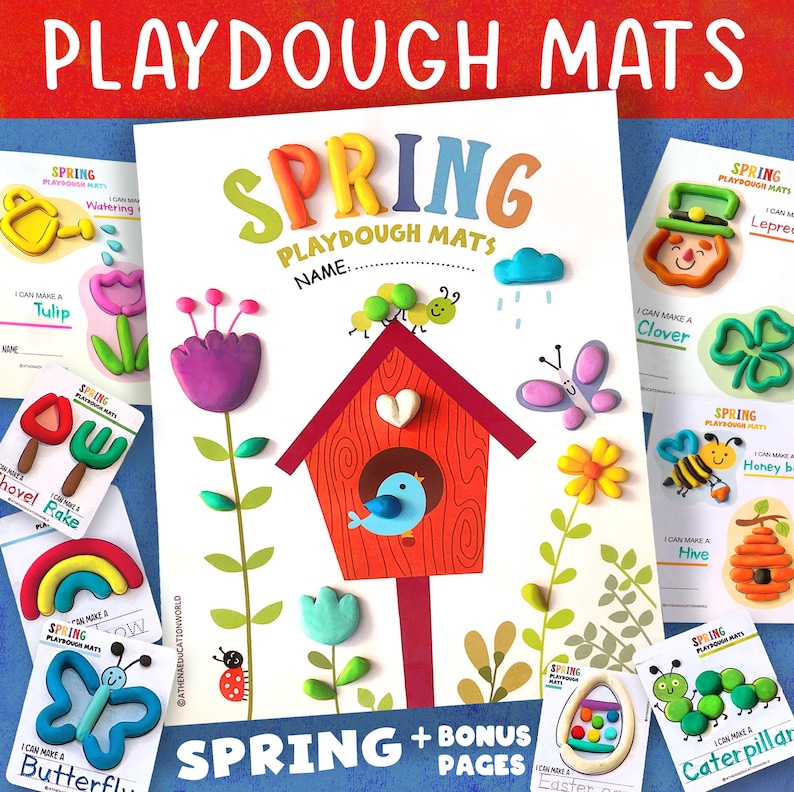 Spring Playdough Mats, Printable Play Dough Activity for Kids ...