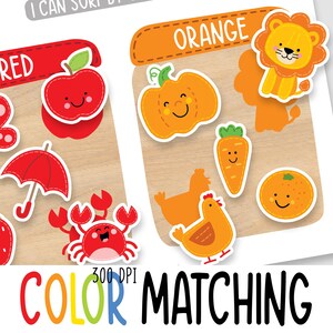 Color Matching Worksheets, Sorting Colors in Jars, Color Sorting Game ...