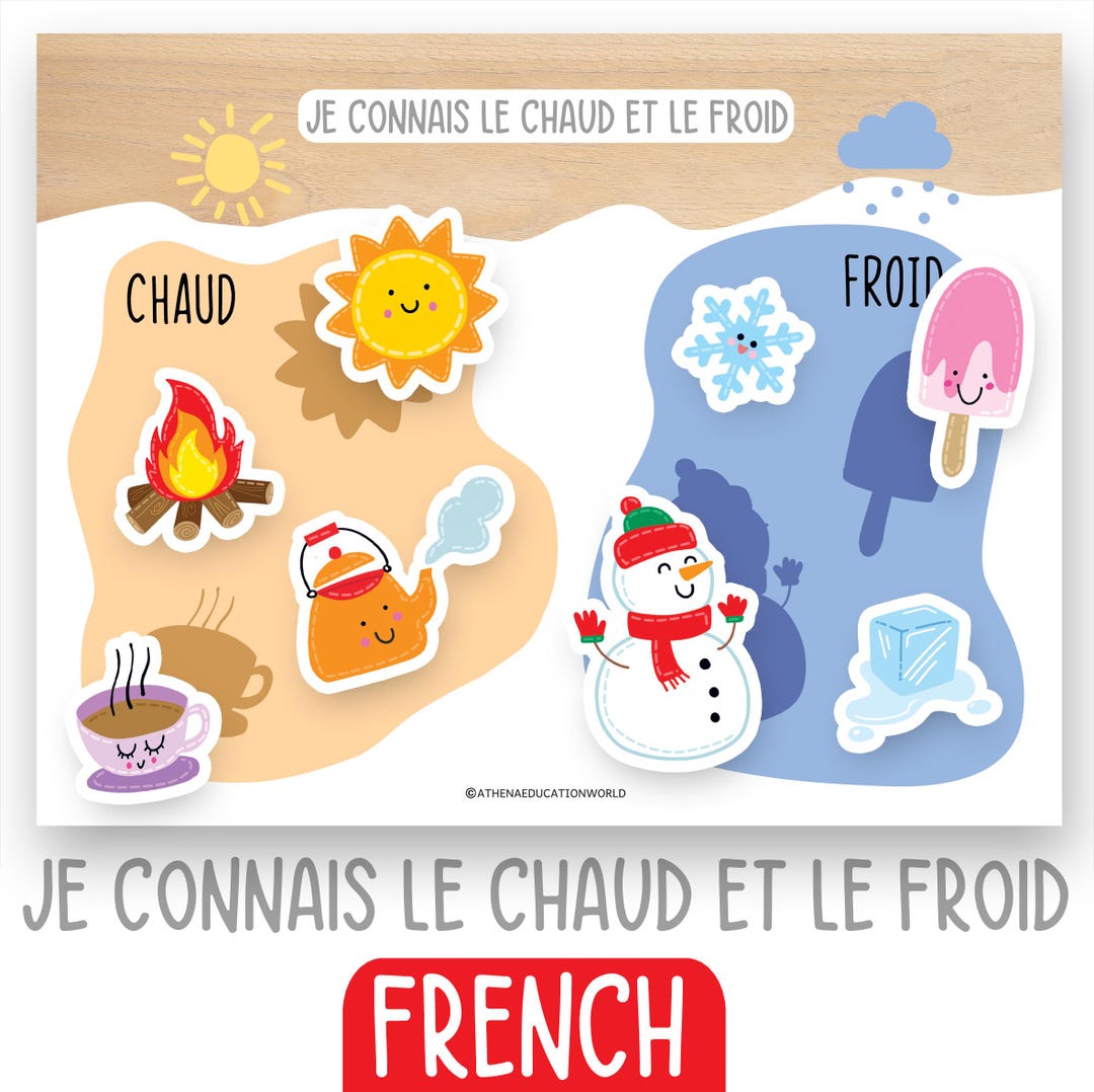 French Hot and Cold Worksheet,toddler Activity,homeschool Printables ...