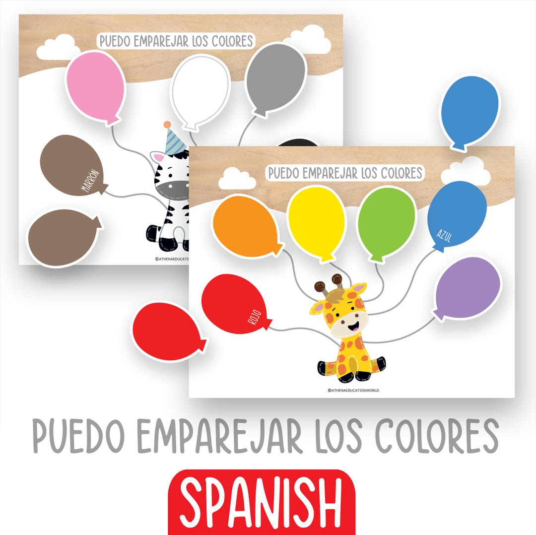 Spanish Color Matching Worksheet,sorting Colors Balloon,color Sorting ...