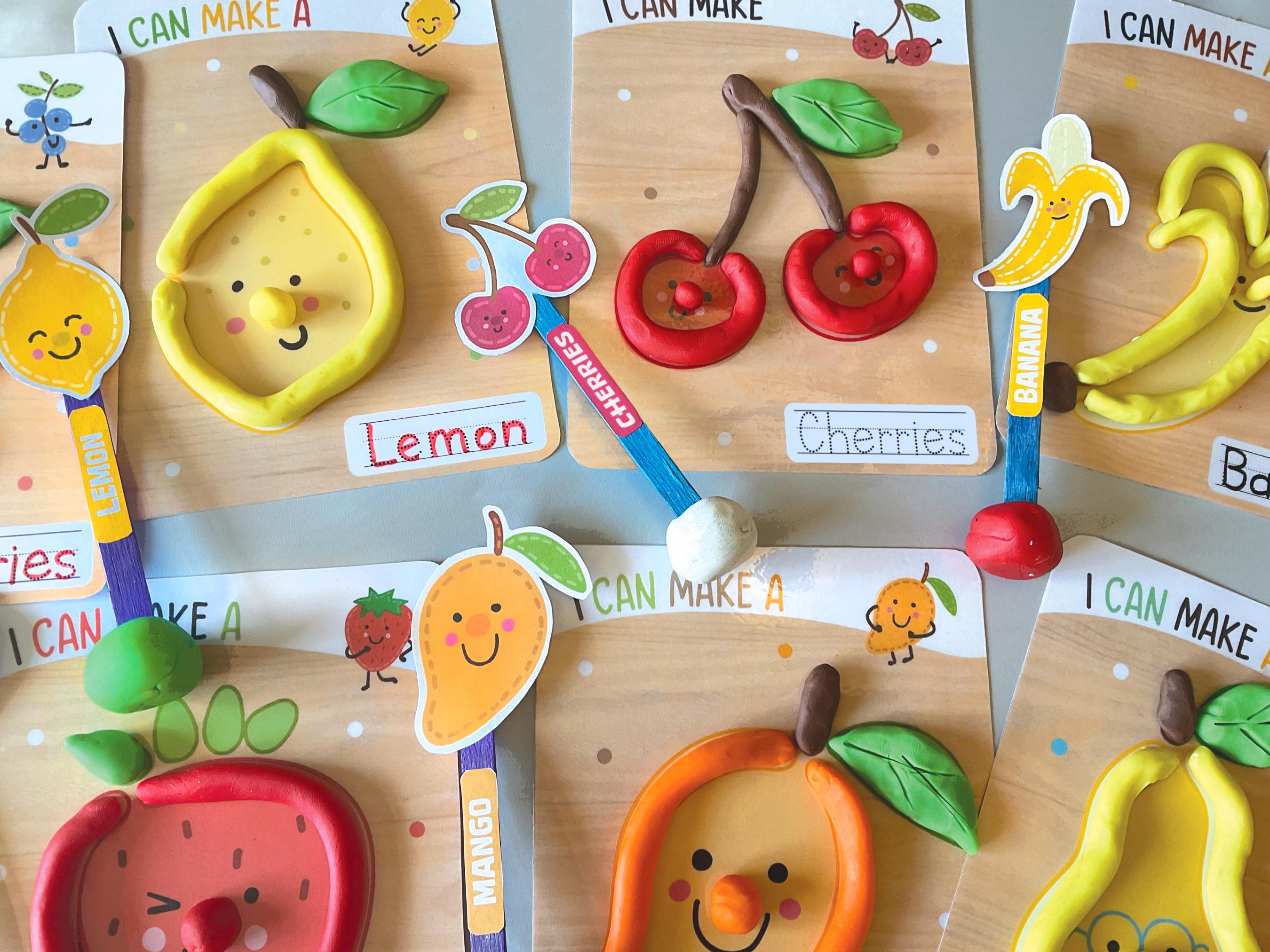 Playdough Mats Fruits Printable,fun Activity for Kids,learn Fruits With ...