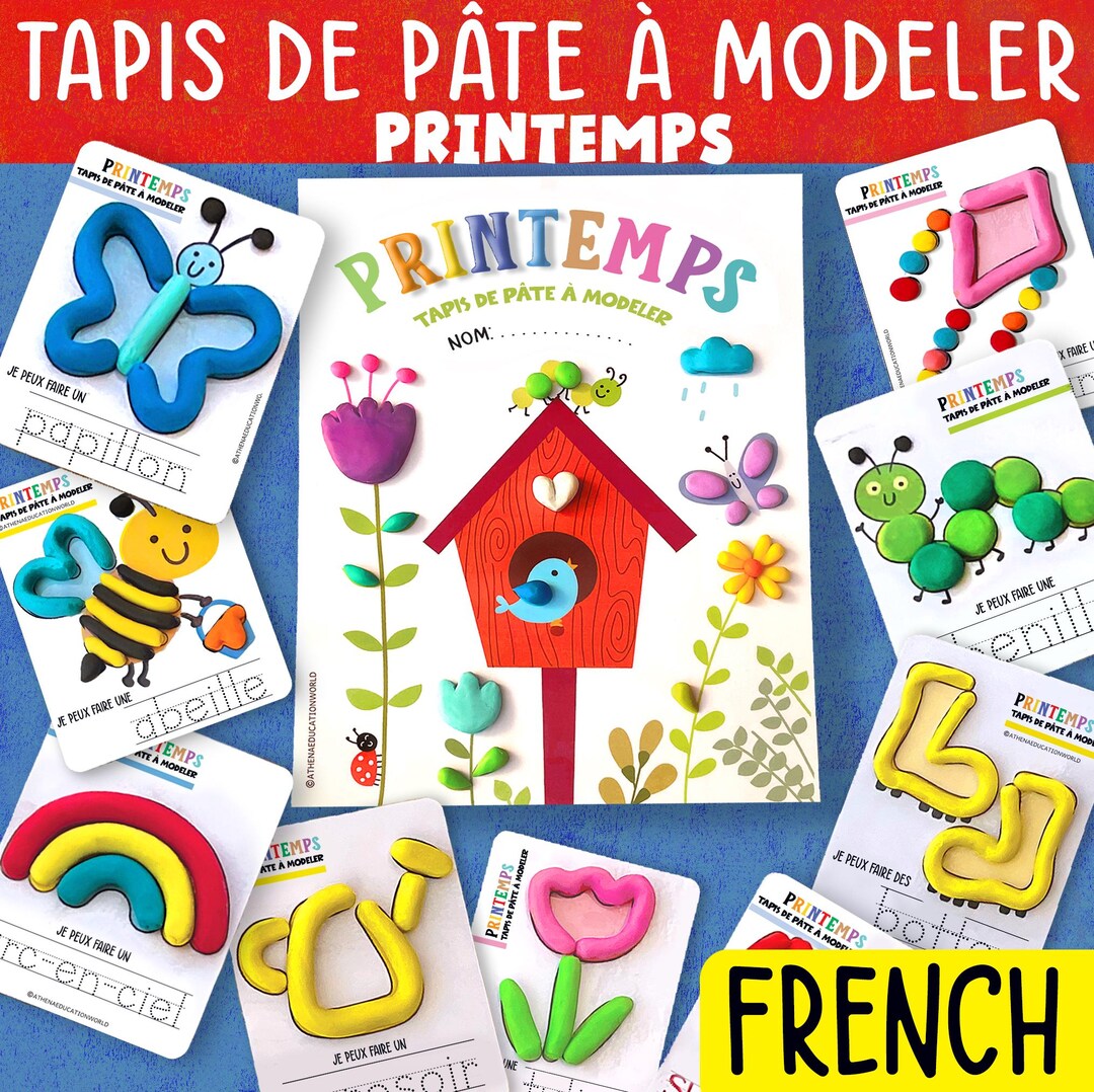 French Spring Playdough Mats,printable Play Dough Activity for Kids ...