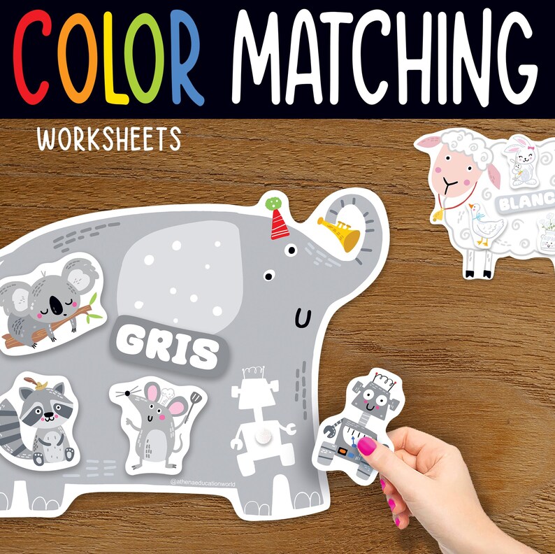 French Color Matching Activity for Kids, Toddler Color Printables ...