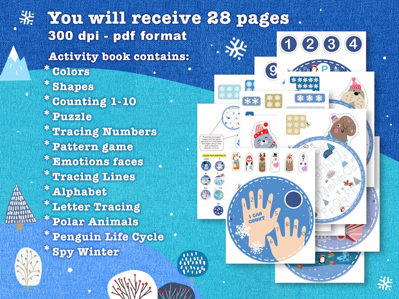 Circular Winter Printable Busy Book, Preschool Curriculum Learning ...