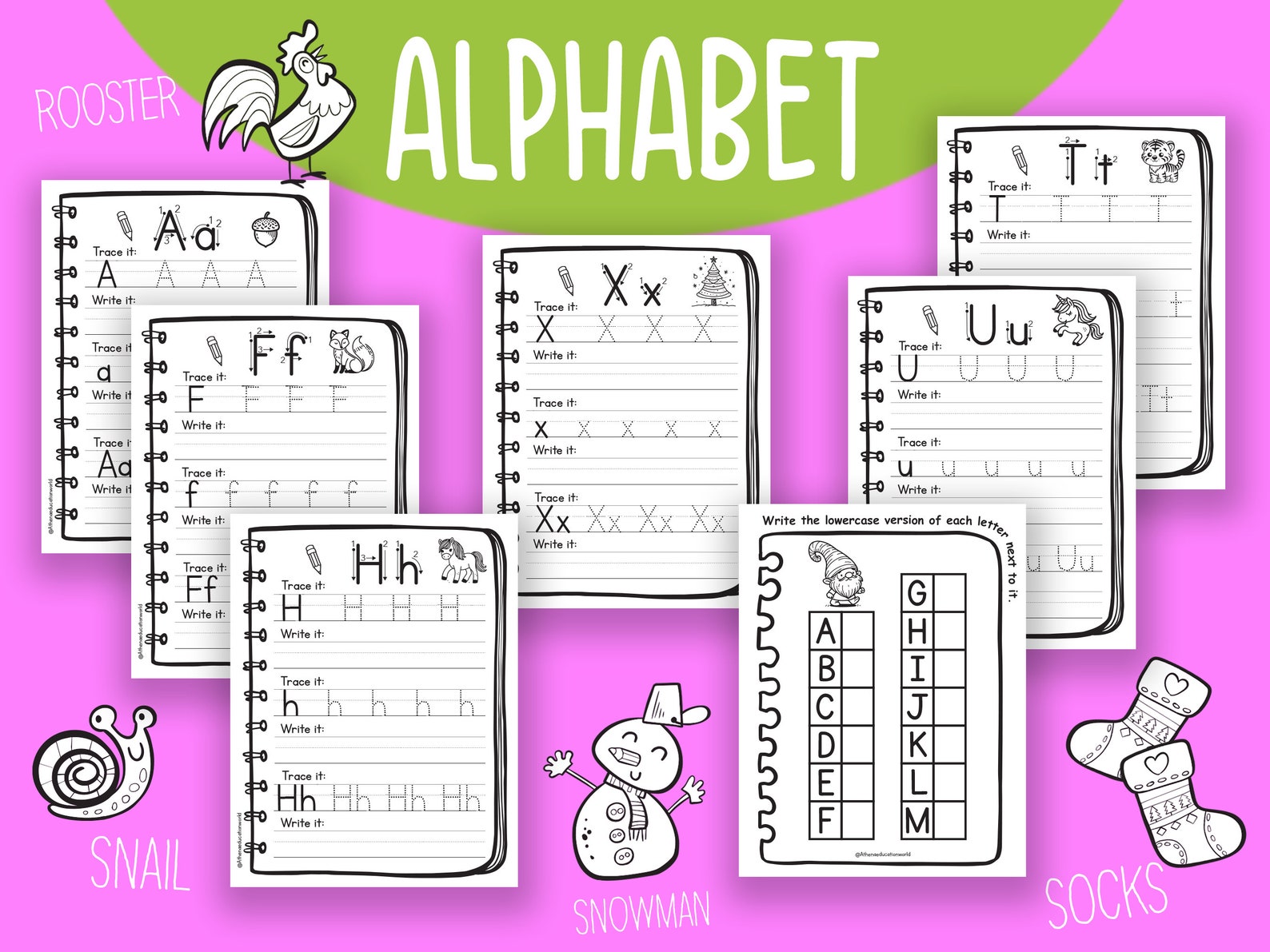 Preschool Pre-k + Kindergarten Alphabet Bundle, +300 Pages Printable ...