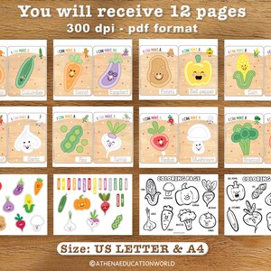 Playdough Mats Vegetables Printable,fun Activity for Kids,popsicle ...