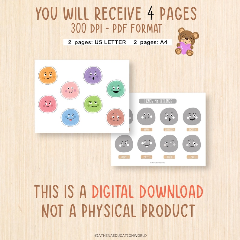 Emotion Worksheet, Toddler Activity, Homeschool Printables ...