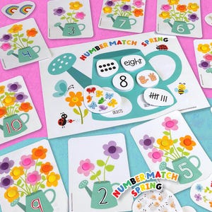 Spring Number Match Activity for Toddlers,counting Practice 1-10 ...