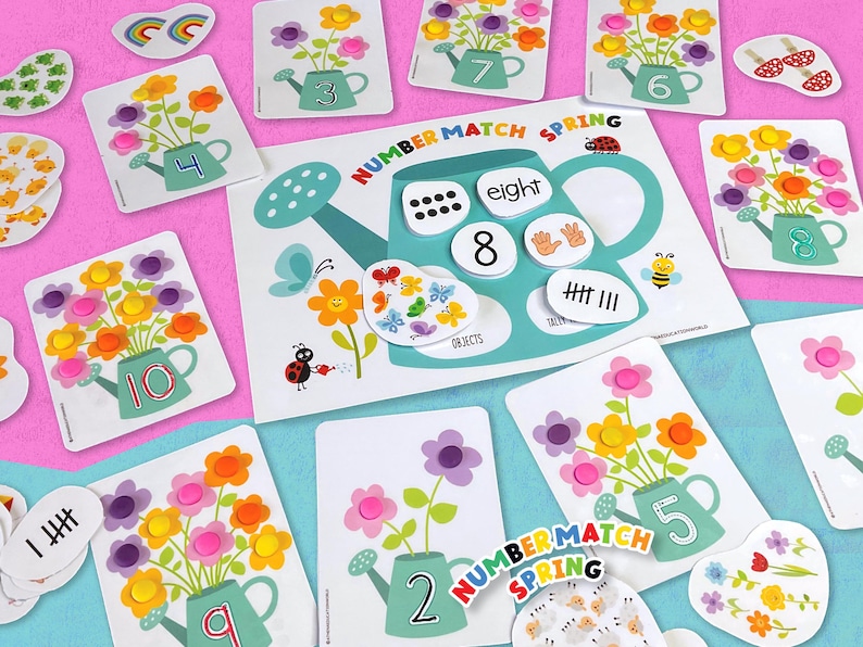 Spring Number Match Activity for Toddlers,counting Practice 1-10 ...
