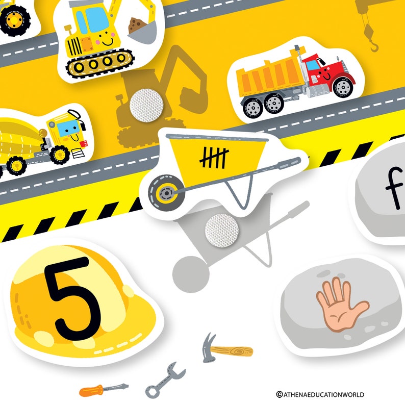 Construction Counting Worksheet, Number Tracing Activity, Trucks Number ...
