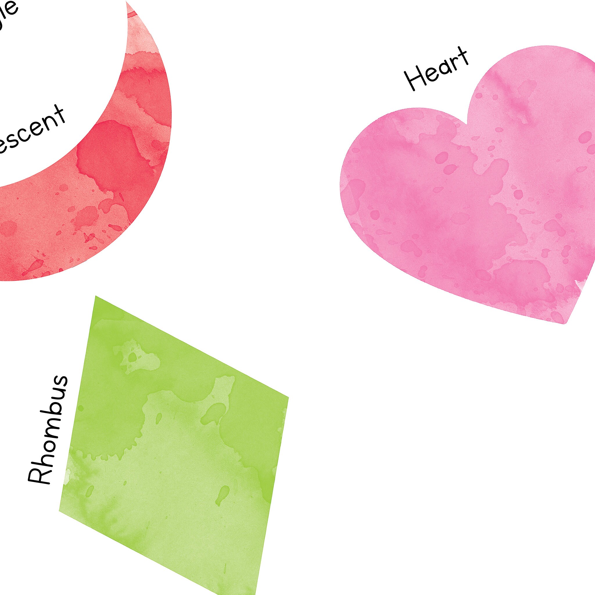 Watercolor Shapes Printable Poster, Homeschool Playroom Print, Shape ...