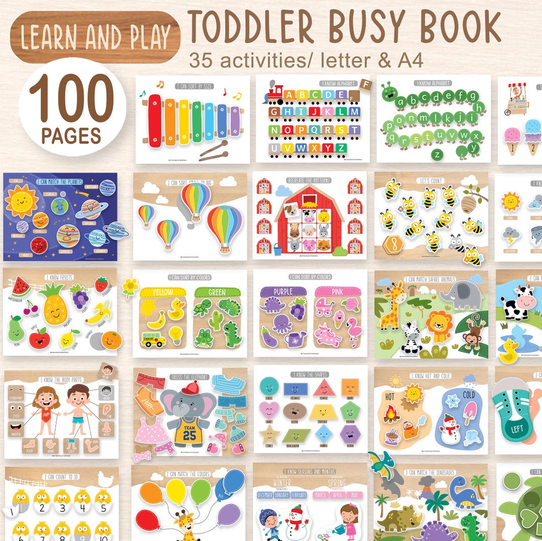 Busy Book Printable, Toddler Learning Binder, Homeschool Resources ...