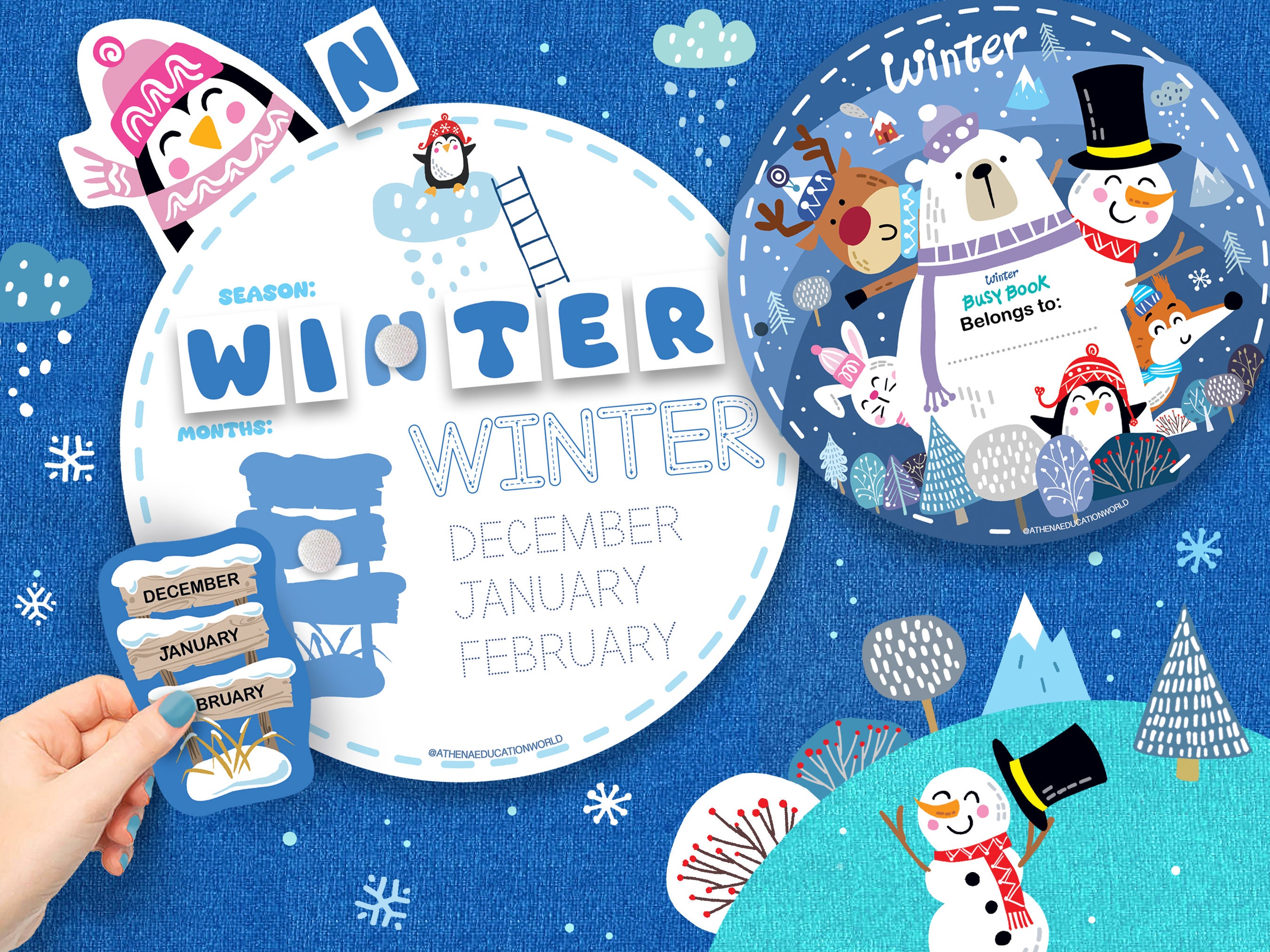 Circular Winter Printable Busy Book, Preschool Curriculum Learning ...