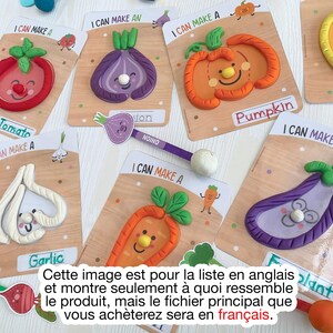 French Playdough Mats Vegetables Printable, Fun Activity for Kids ...