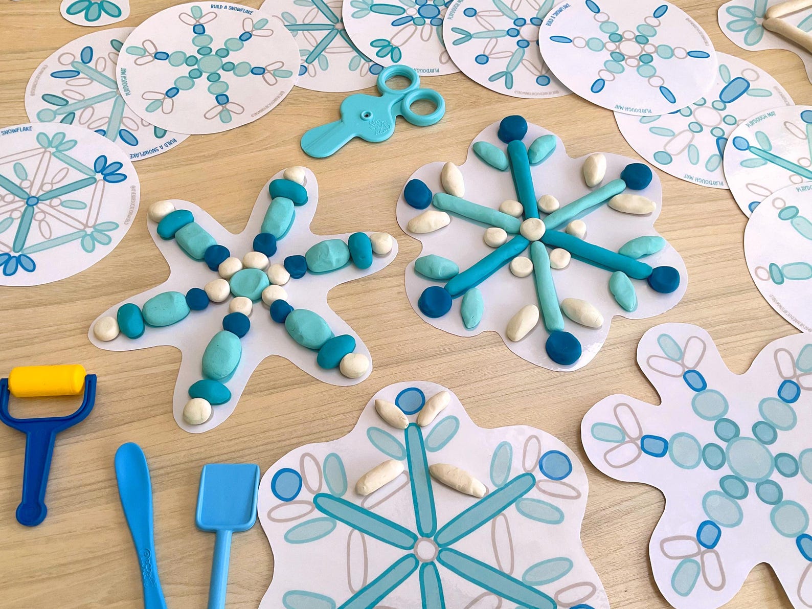 Snowflake Playdough Mats for Kids,winter Fine Motor Activity ...
