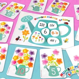 Spring Number Match Activity for Toddlers,counting Practice 1-10 ...