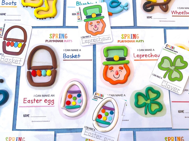 Spring Playdough Mats, Printable Play Dough Activity for Kids ...