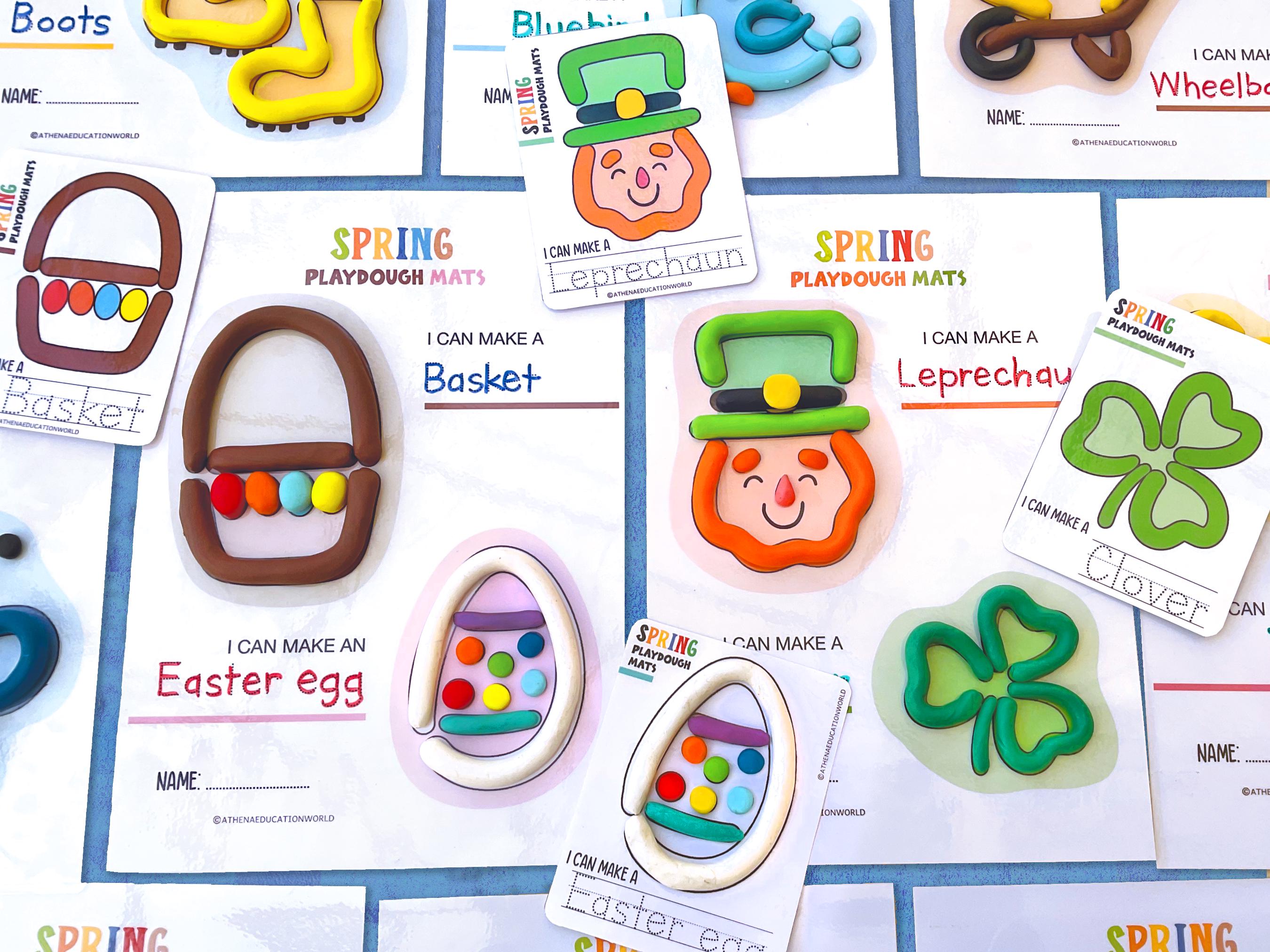 Spring Playdough Mats, Printable Play Dough Activity for Kids ...